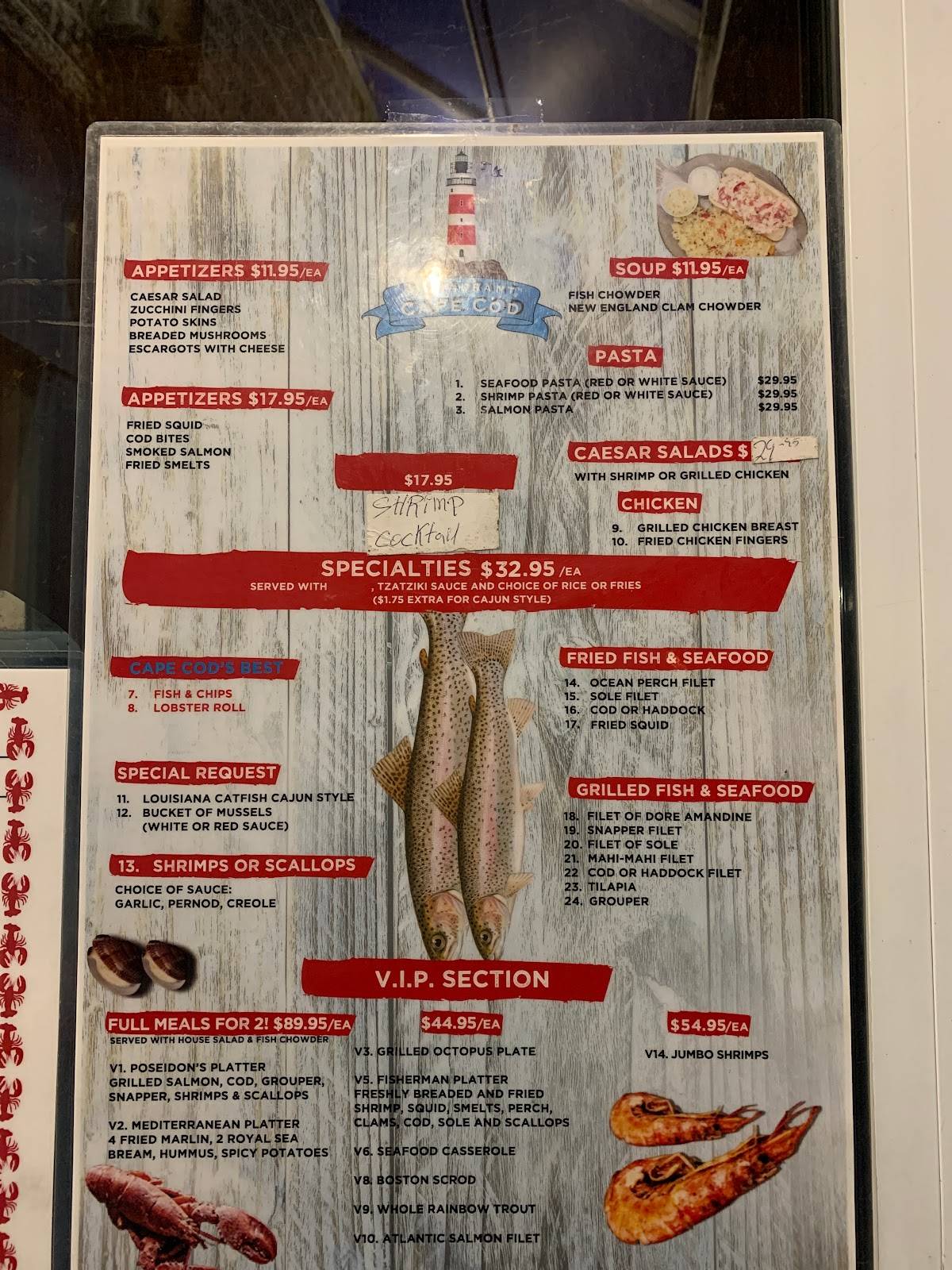 Menu at Restaurant Cape Cod, Sainte-Anne-de-Bellevue