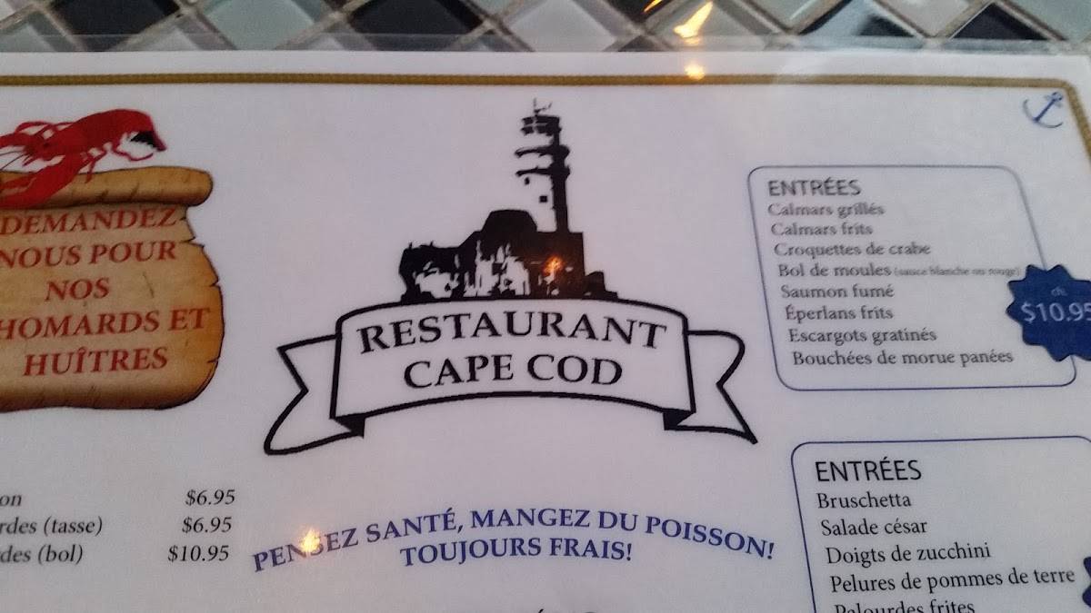 Menu at Restaurant Cape Cod, Sainte-Anne-de-Bellevue