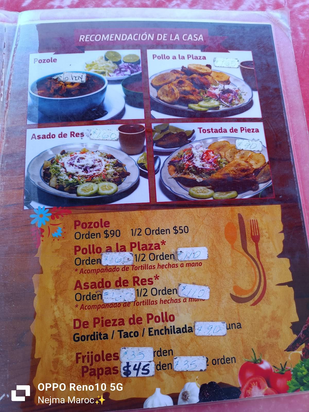 Carta del restaurante Cenaduria Julia Y Mayel, Mazatlán