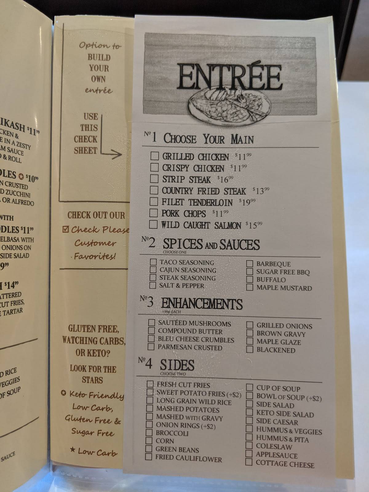 Menu at Check Please Cafe, Grafton