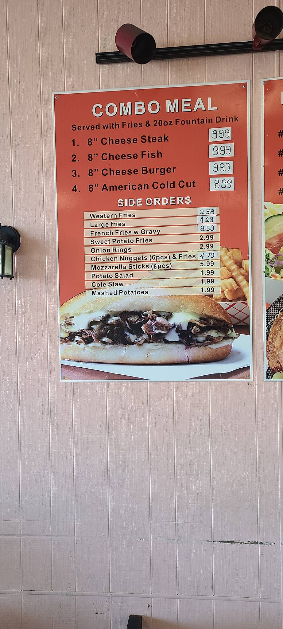 Menu at Chicken Shack restaurant, Baltimore