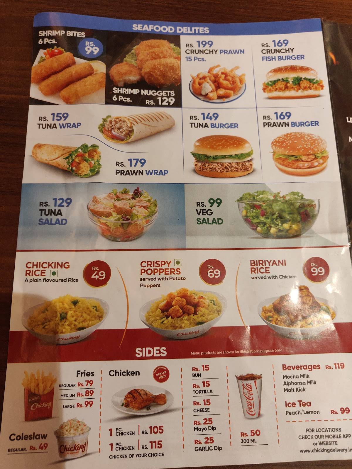 Menu at Chicking, Alappuzha