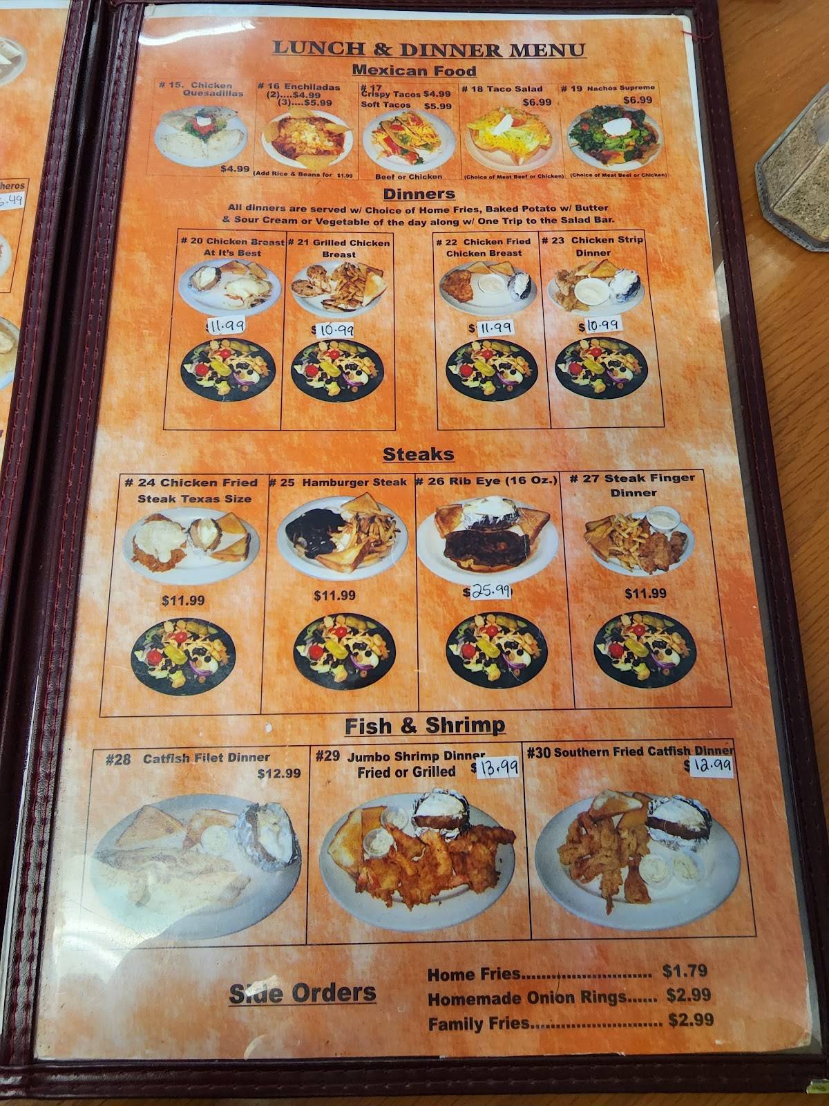 Menu at Cow Palace restaurant, Gonzales, 342 US-90 ALT W