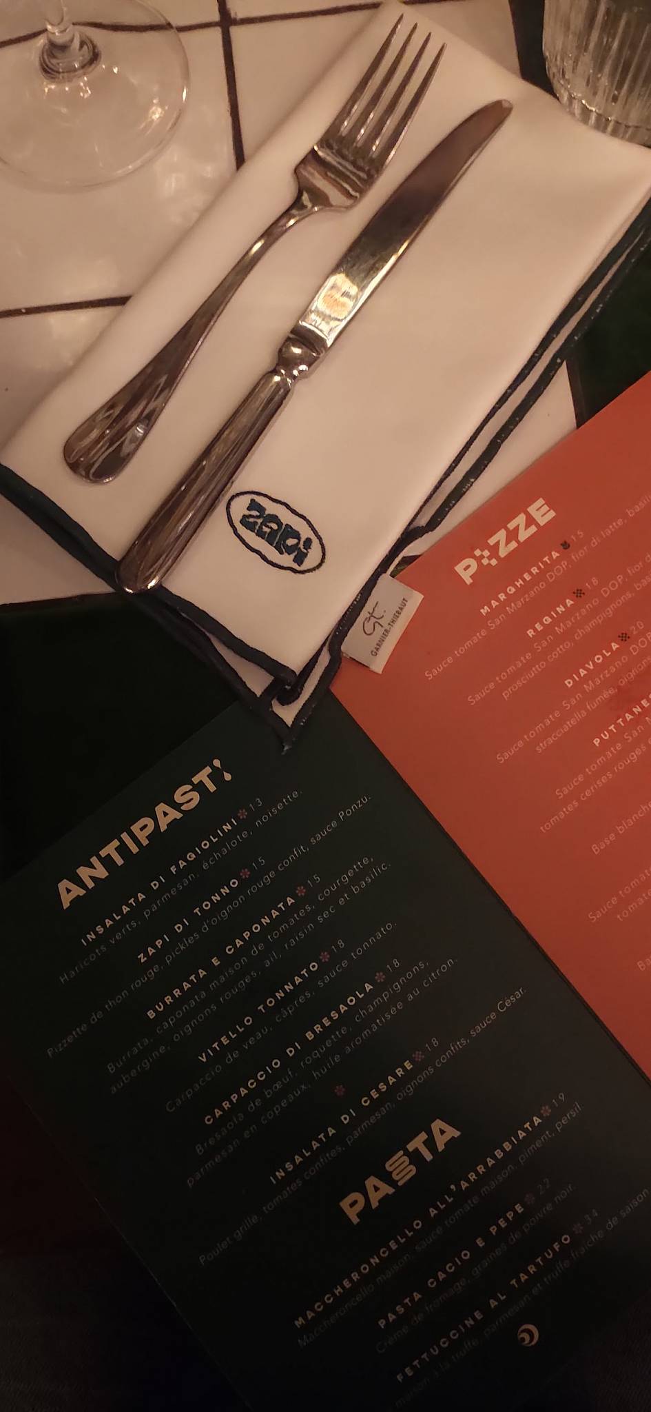 Menu at Dinand par Ferdi restaurant, Paris