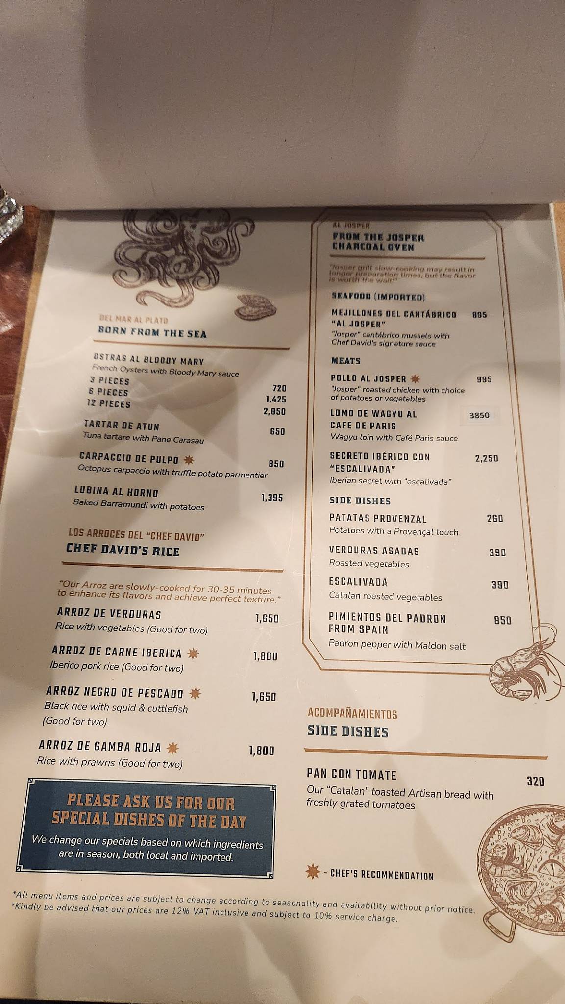 Menu at El Born BGC restaurant, Taguig