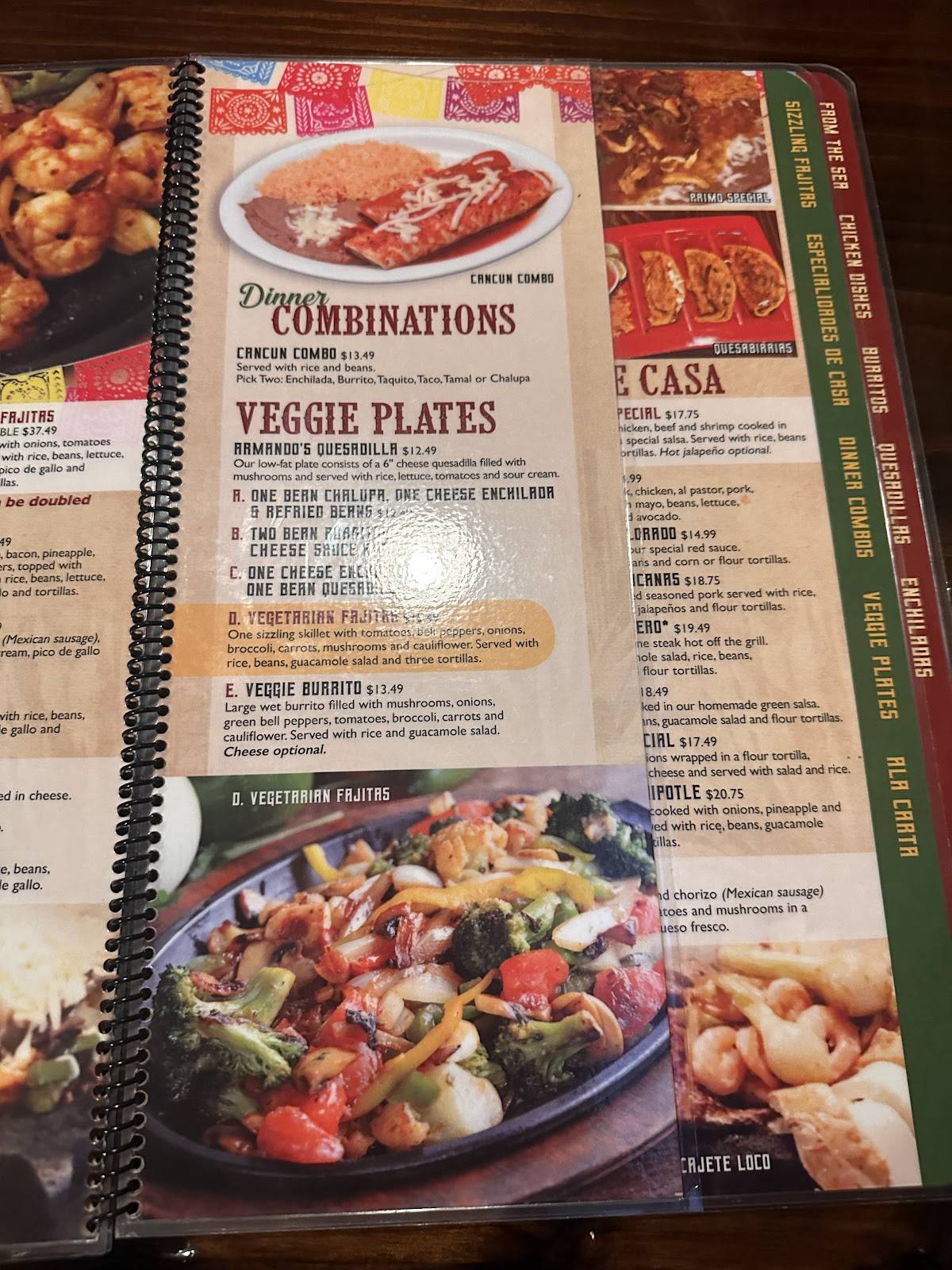 Menu at El Burrito Feliz restaurant, Fremont