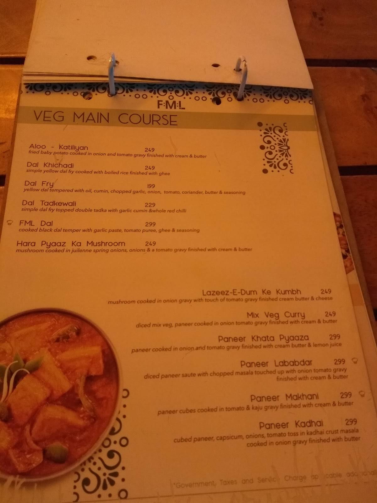 Menu at FML- Food Music Love (Kalyani Nagar), Pune, Rooftop
