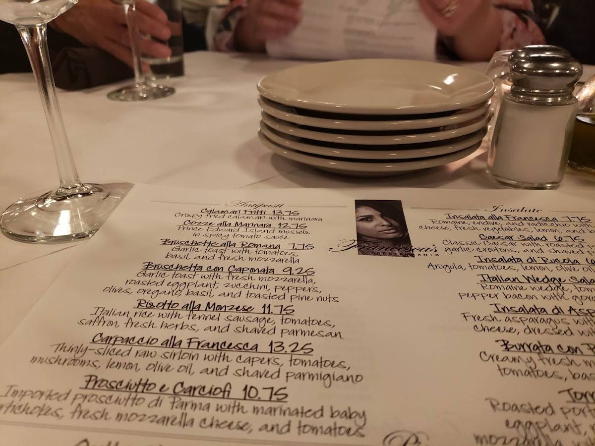 Menu at Francesca's on 95th restaurant, Oak Lawn, 95th St