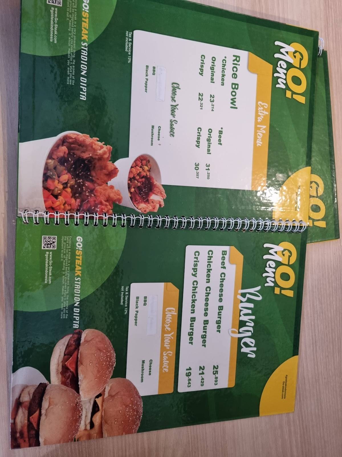 Menu at Go!Steak Stadion Dipta restaurant, Indonesia