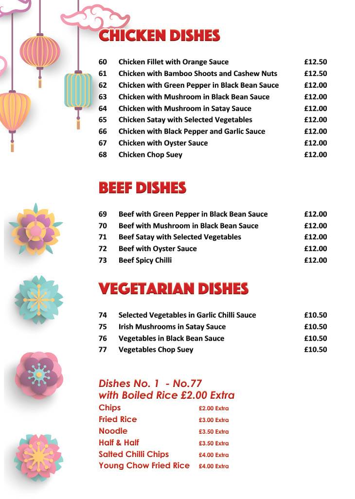 Menu at Good Fortune restaurant, Belfast, Eastleigh Dr