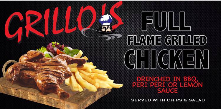 Menu at Grillo's Roadhouse restaurant, Boksburg