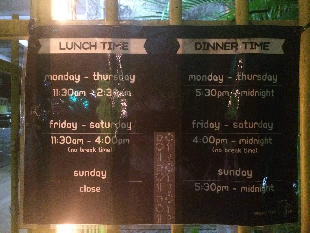 Menu at Happy 4 10 restaurant, Cairns