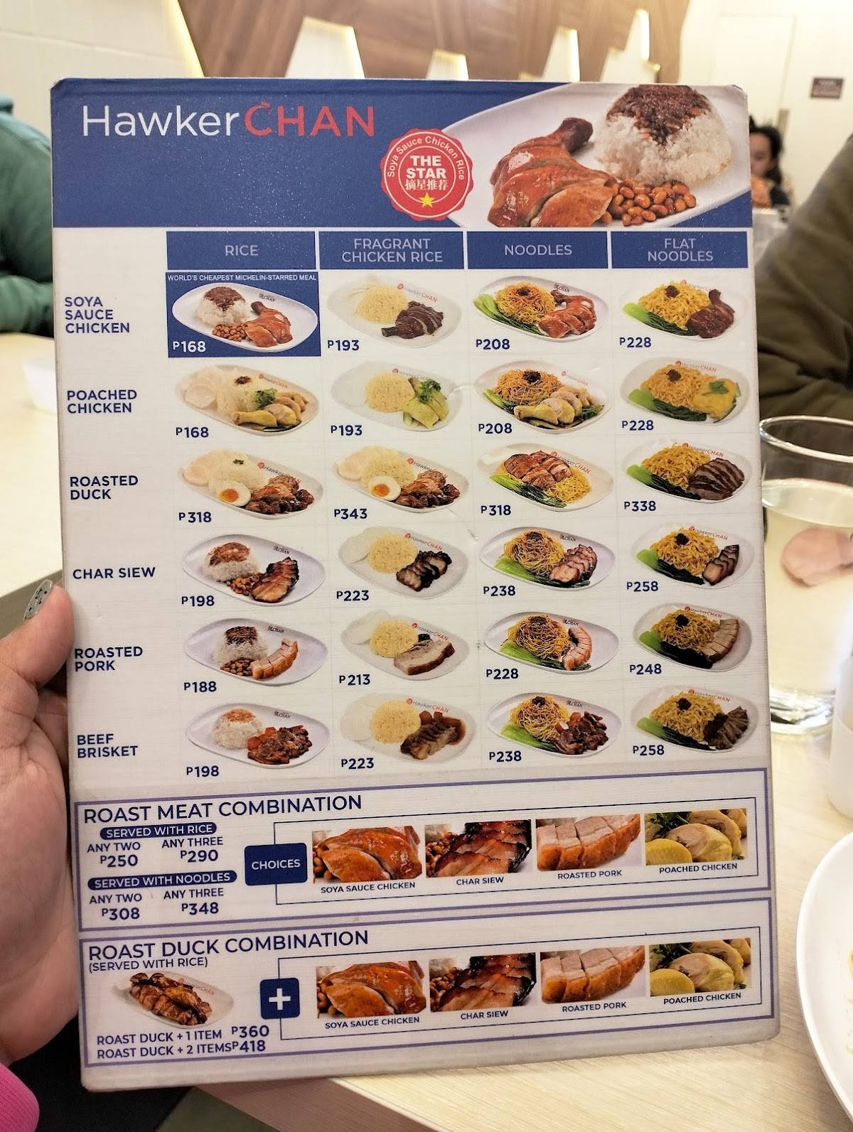 Carta del restaurante Hawker Chan SM Baguio, Baguio