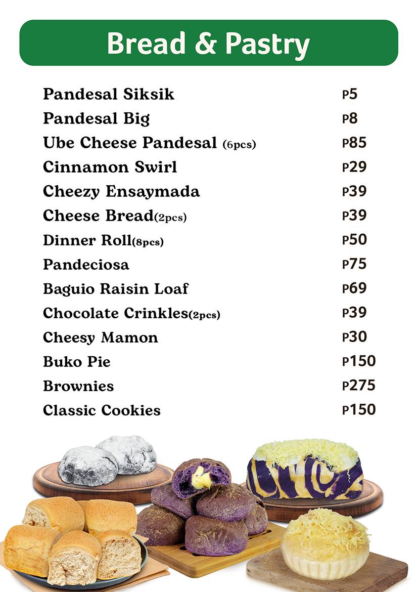 Menu at House of Fruitas restaurant, Cebu City