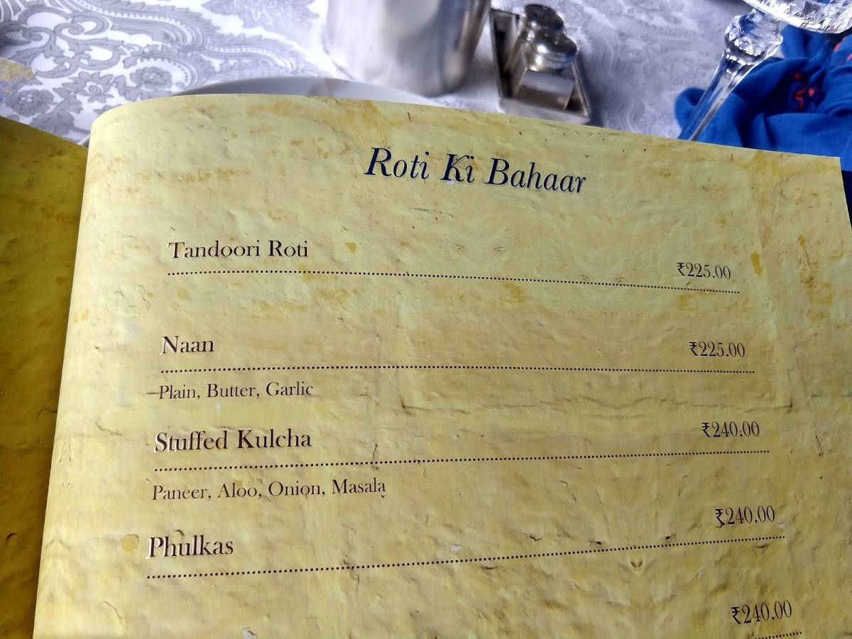 Menu at Jewel of Nizam - The Minar, Hyderabad, The Golkonda Resort