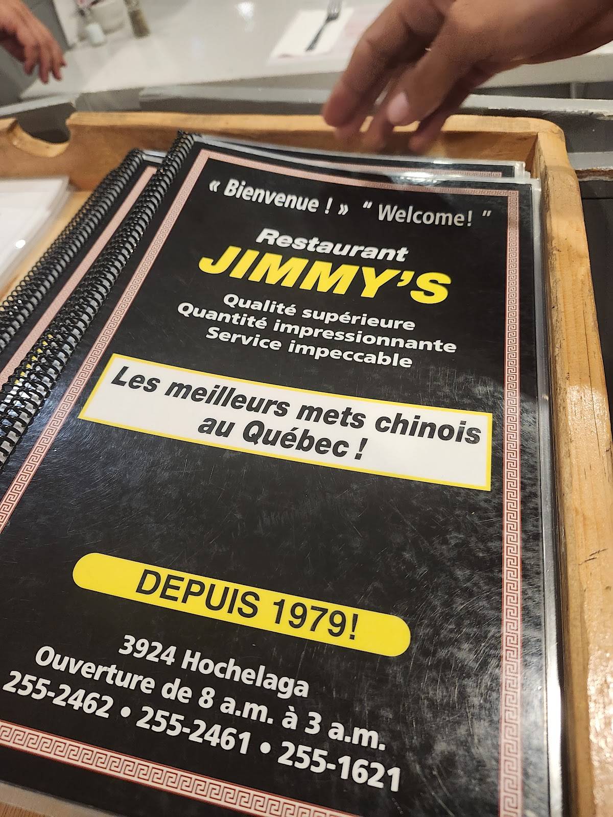 Menu au Restaurant Jimmy, Montréal