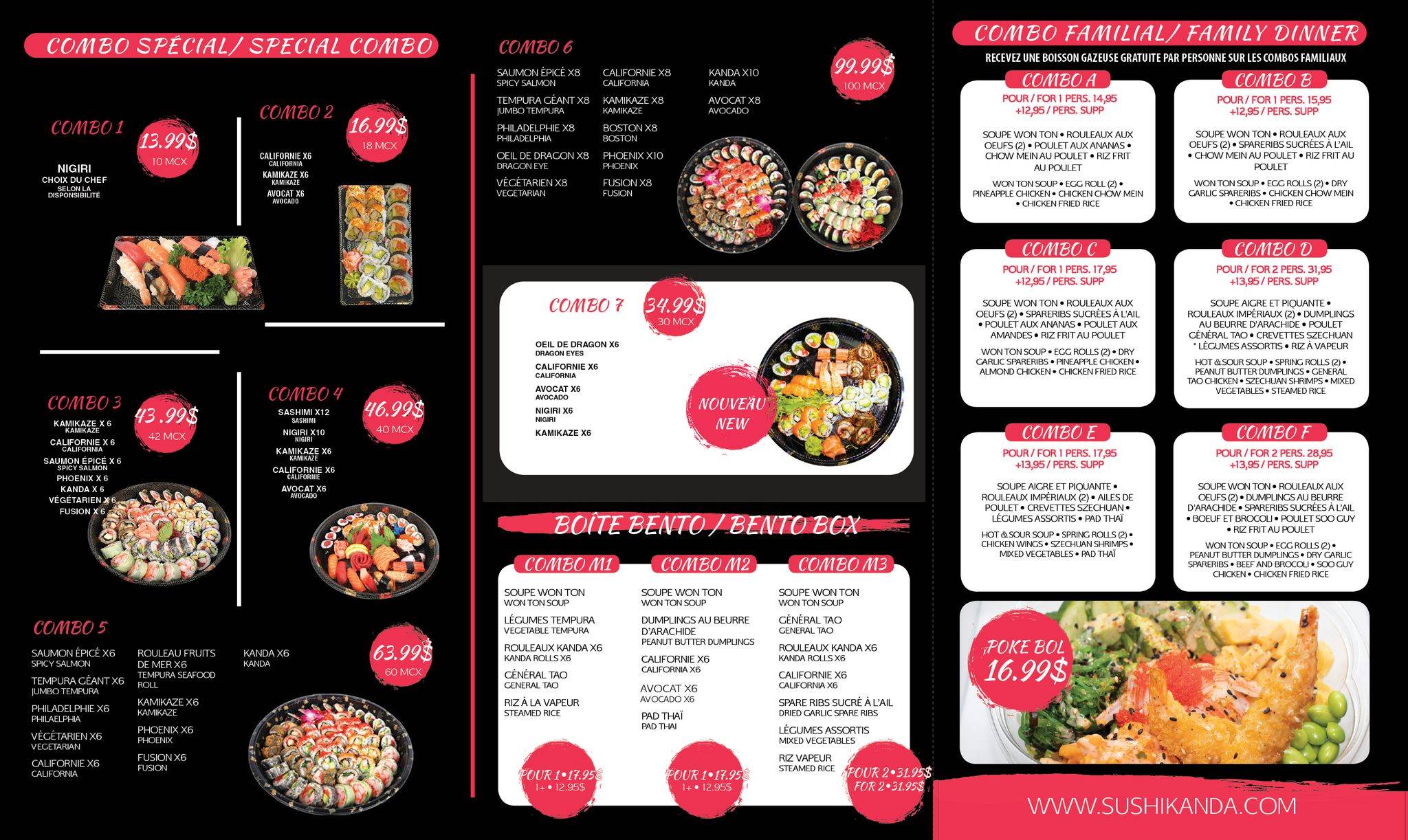 Menu au Kanda Max restaurant, Saint-Eustache, 40 R. Dubois