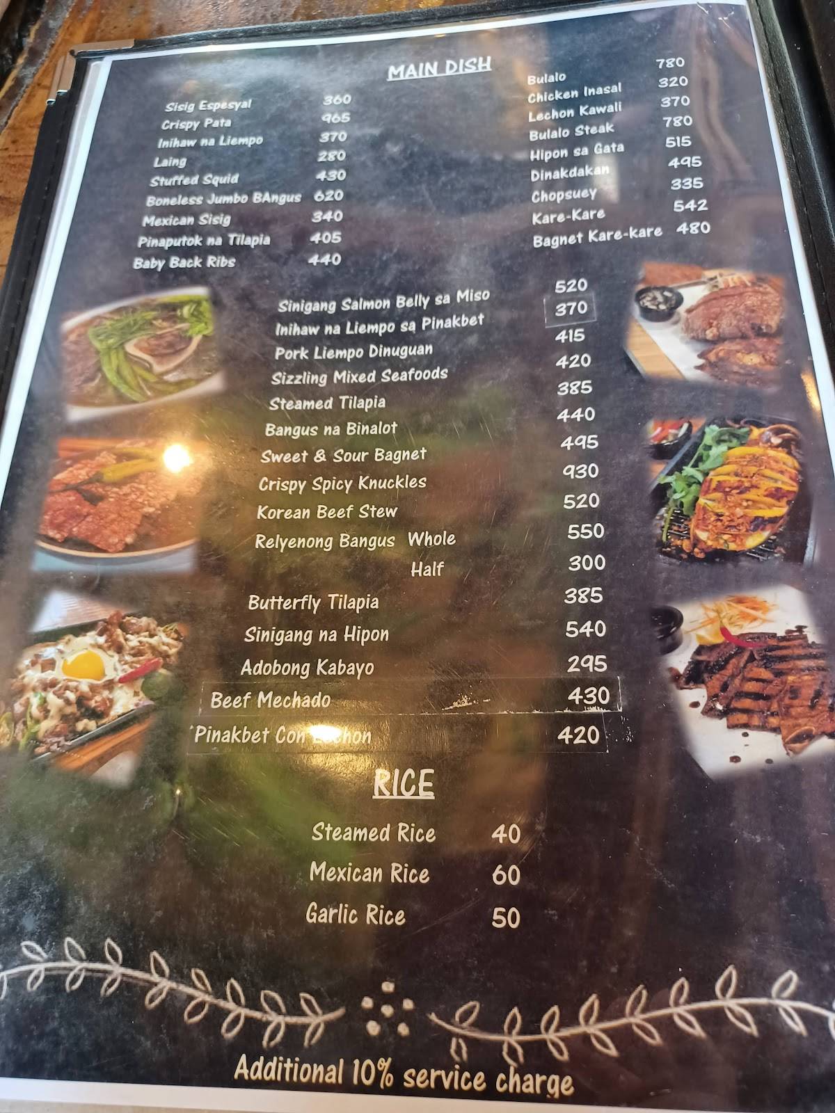 Menu at Kubli Café Bistro restaurant, Tagaytay