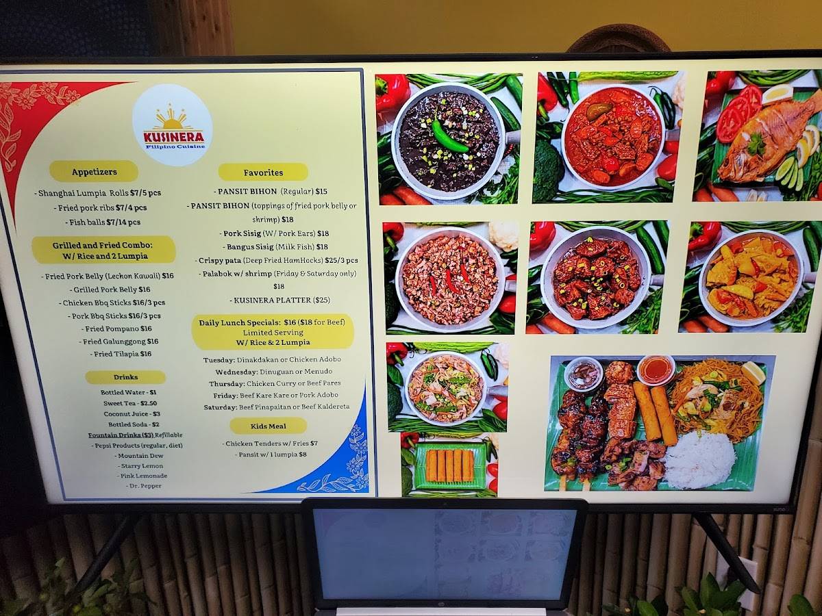 Menu at Kusinera Filipino Cuisine restaurant, Fayetteville