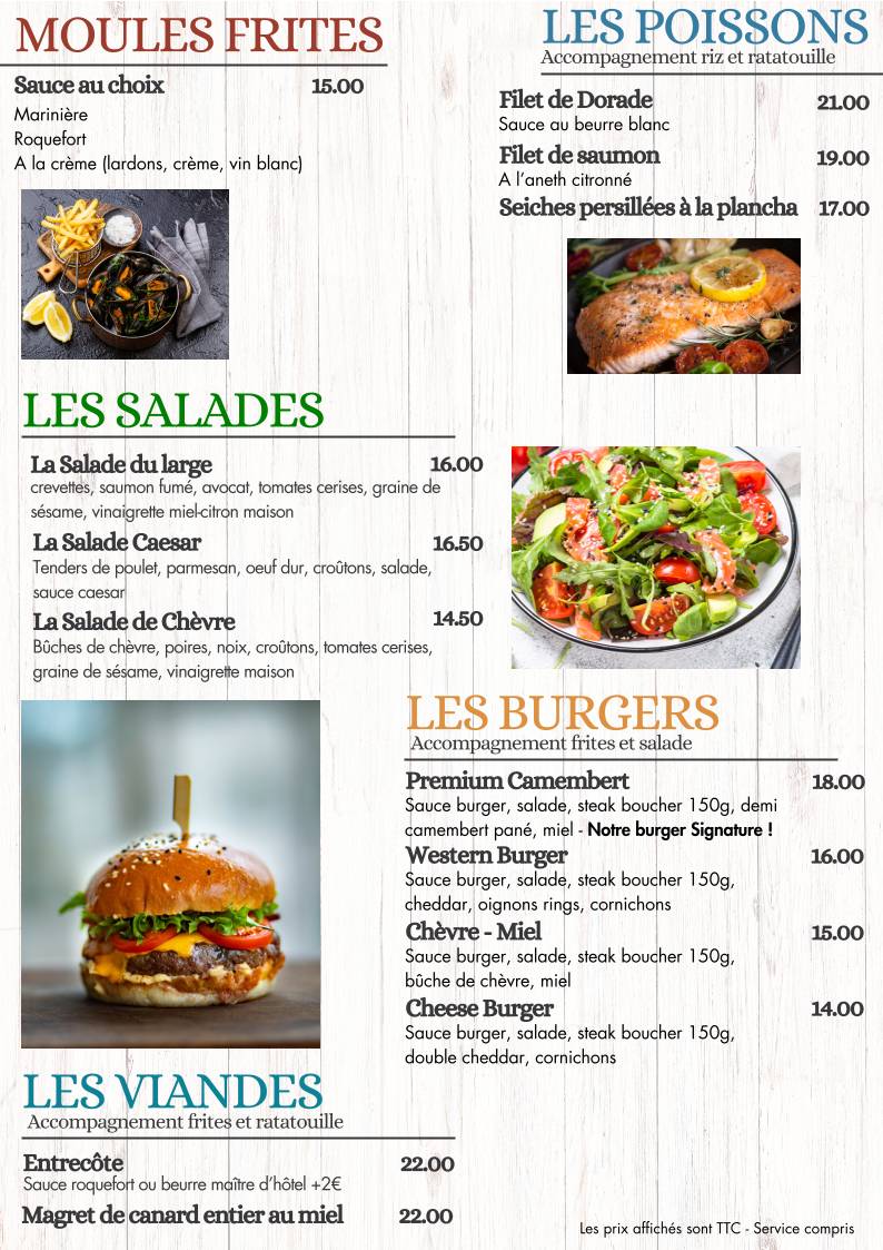 Menu au Restaurant L'ALBATROS, Narbonne