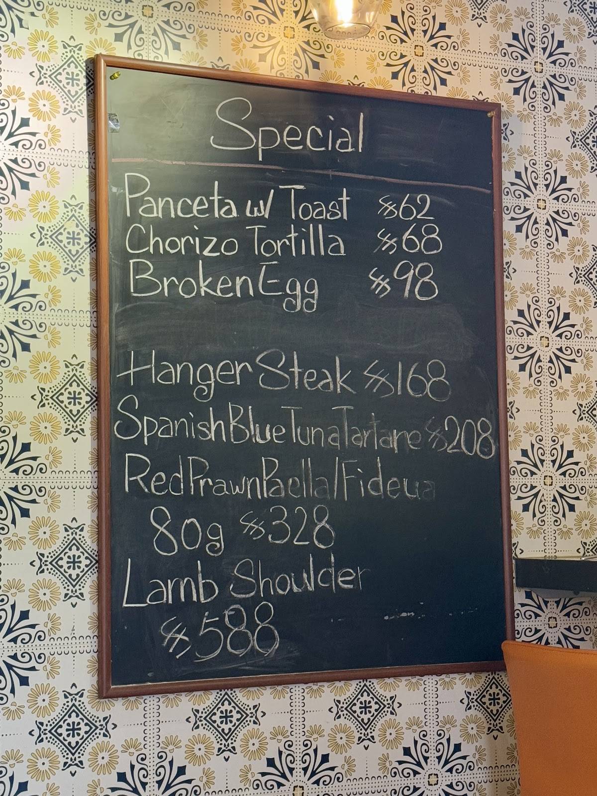 Menu at La Barra Spanish Tapas Restaurant, Hong Kong, Shop A G/F