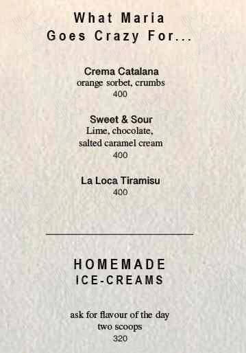 Menu at La Loca Maria, Mumbai, Fatima villa