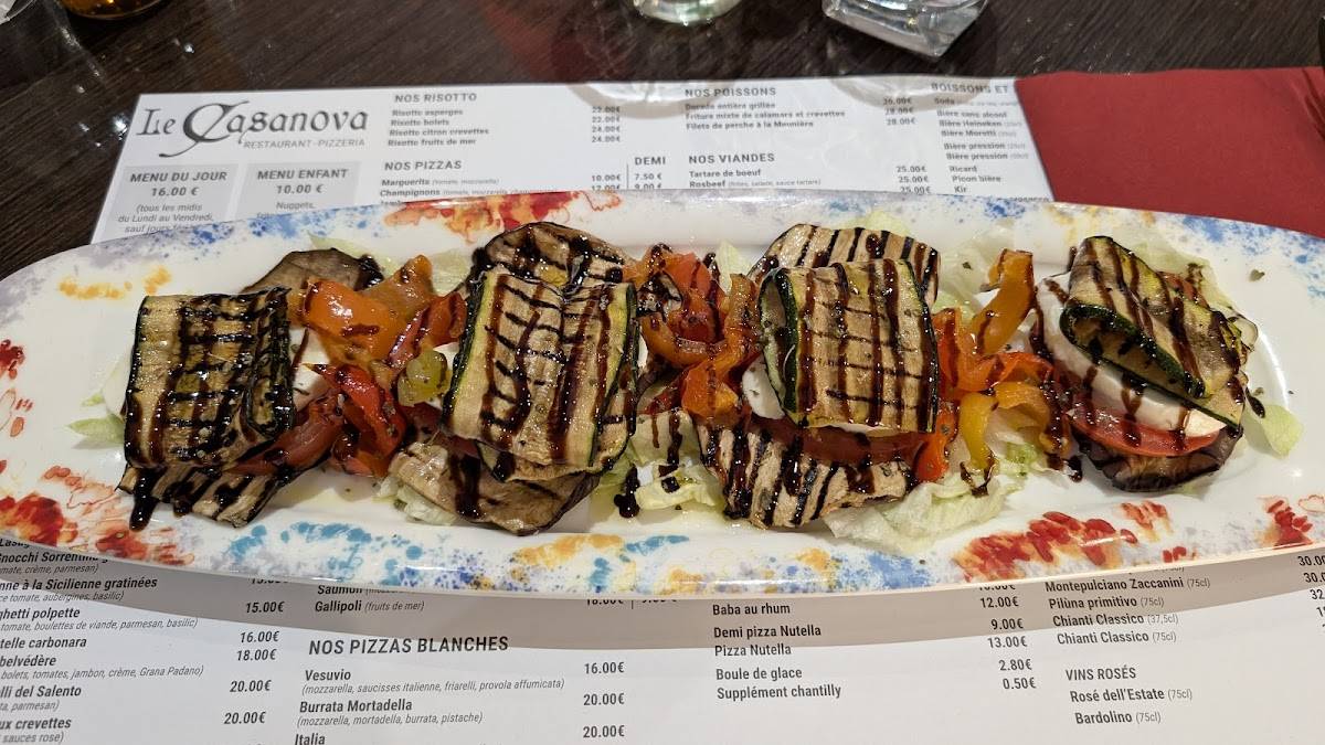 Menu au Restaurant Le Casanova, Thoiry, 279 Avenue du Mont Blanc