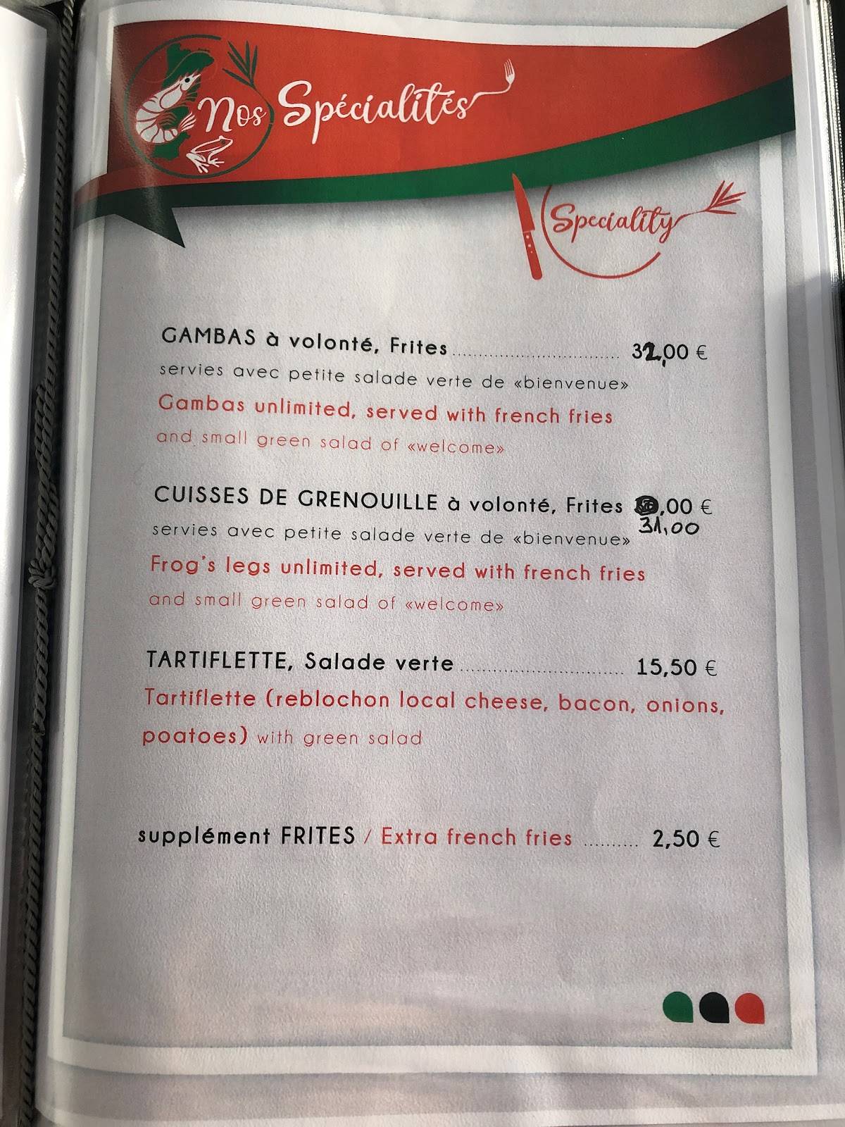 Menu au Le Passage restaurant, Annecy