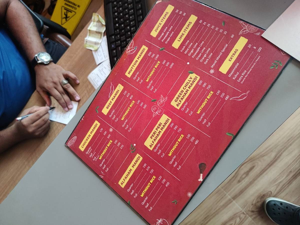 Menu at MANDI MANZIL, Kollam