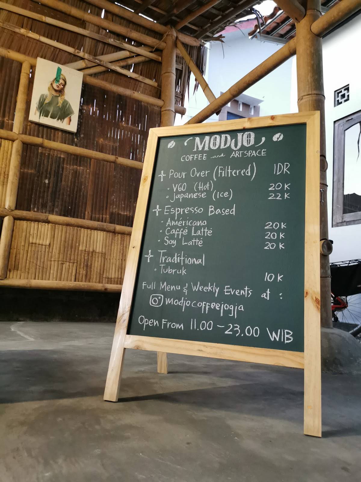 Menu at MODJO Coffee & Artspace, Bantul