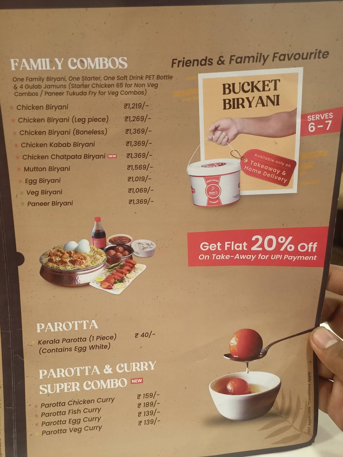 Menu at Mani's Dum Biryani - Semmancheri (Take-Away Only), Chennai
