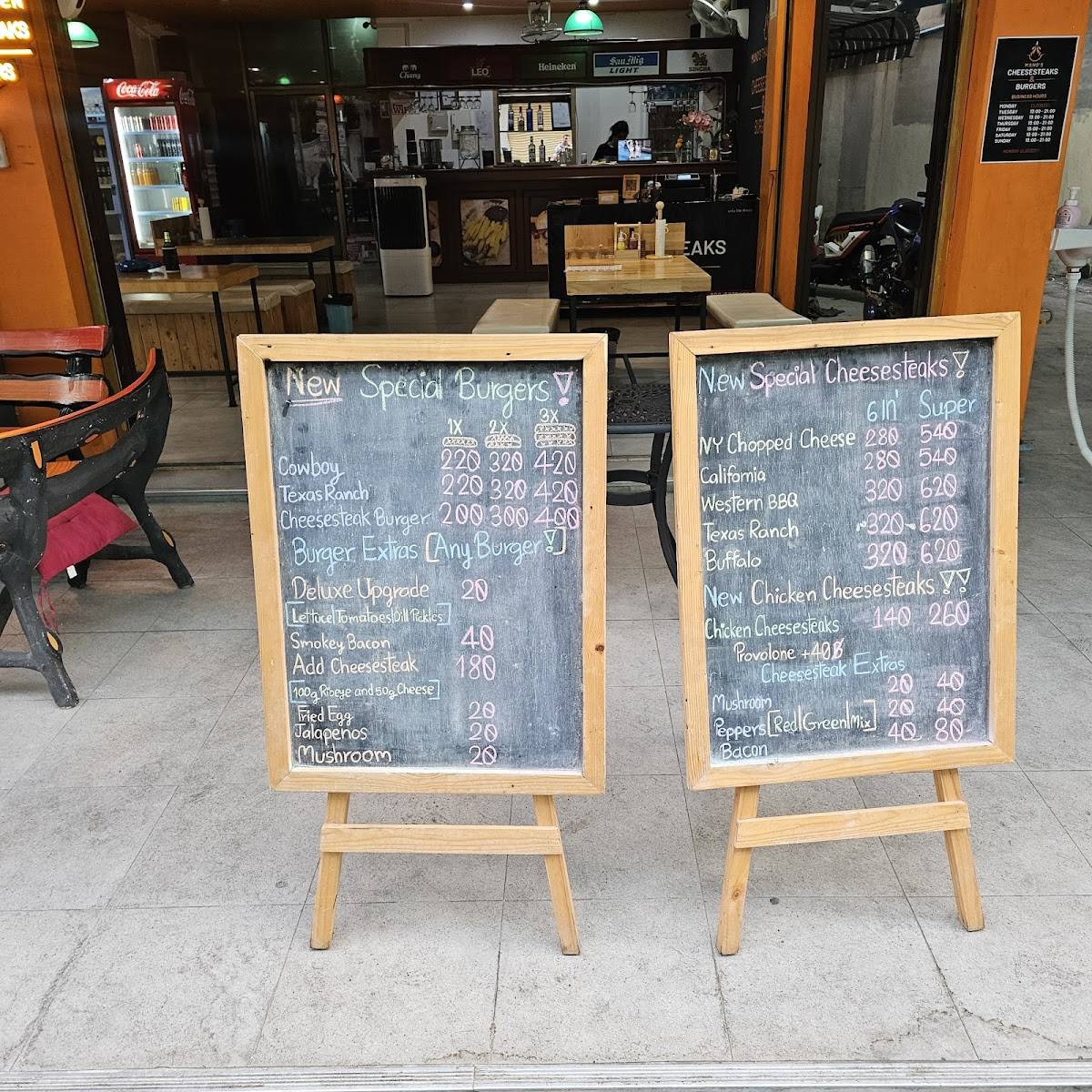 Menu at Mano's Cheesesteaks & Burgers restaurant, Pattaya City