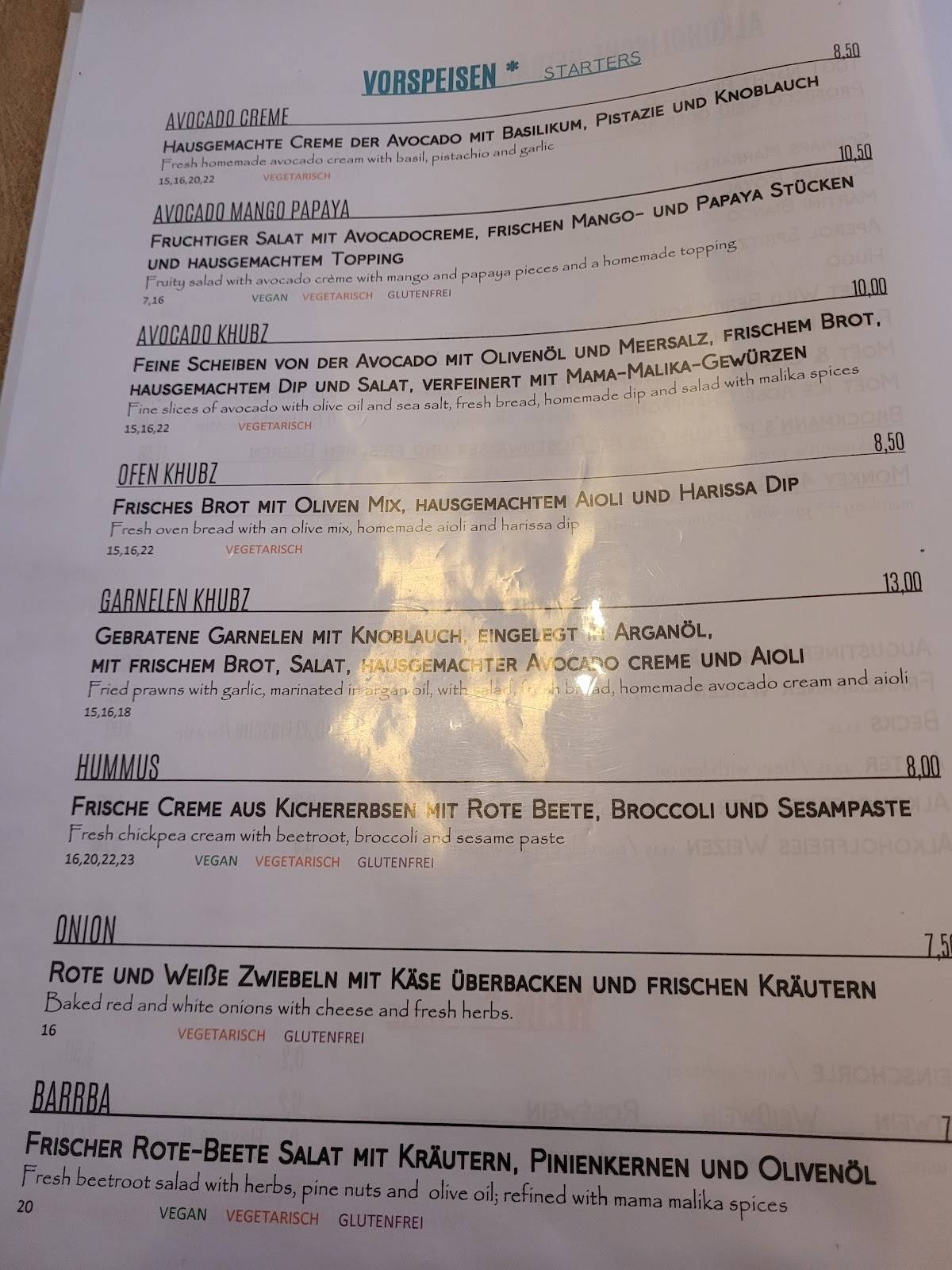 Speisekarte von Restaurant MarrakecH, Kassel