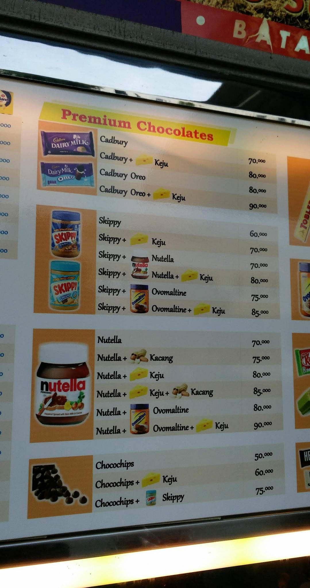 Menu at Martabak 818 restaurant, Batam, Komplek Batam Park Blok B no. 19