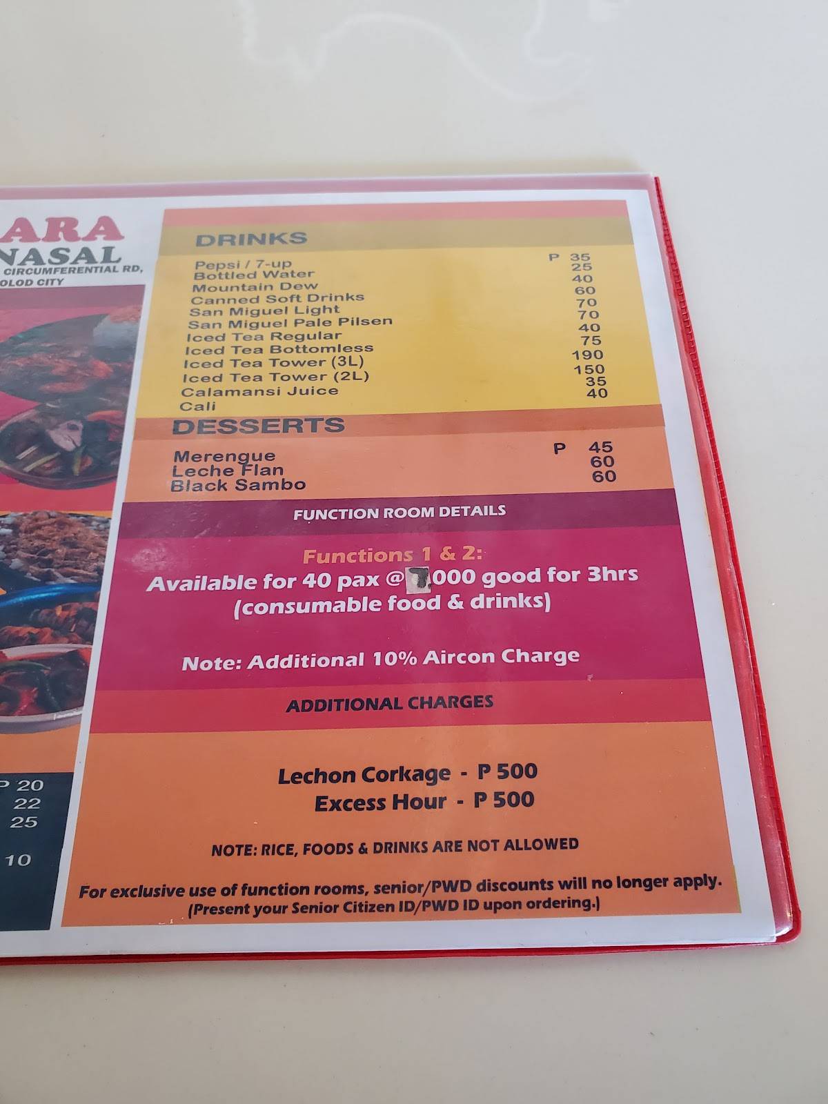 Menu at Masskara Chicken Inasal EaSt restaurant, Bacolod