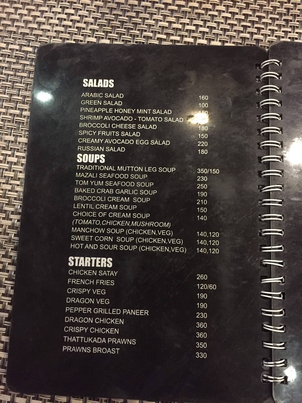 Menu at Mazali Restaurant, Perinthalmanna, Perintalmanna