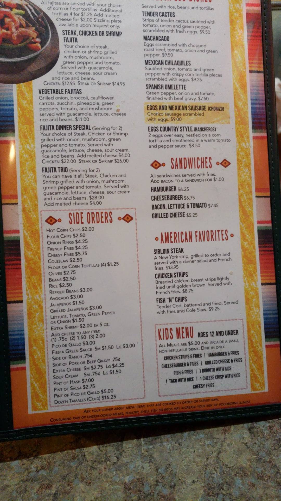 Menu at Mexican Fiesta - Dearborn Hgts. restaurant, Dearborn Heights
