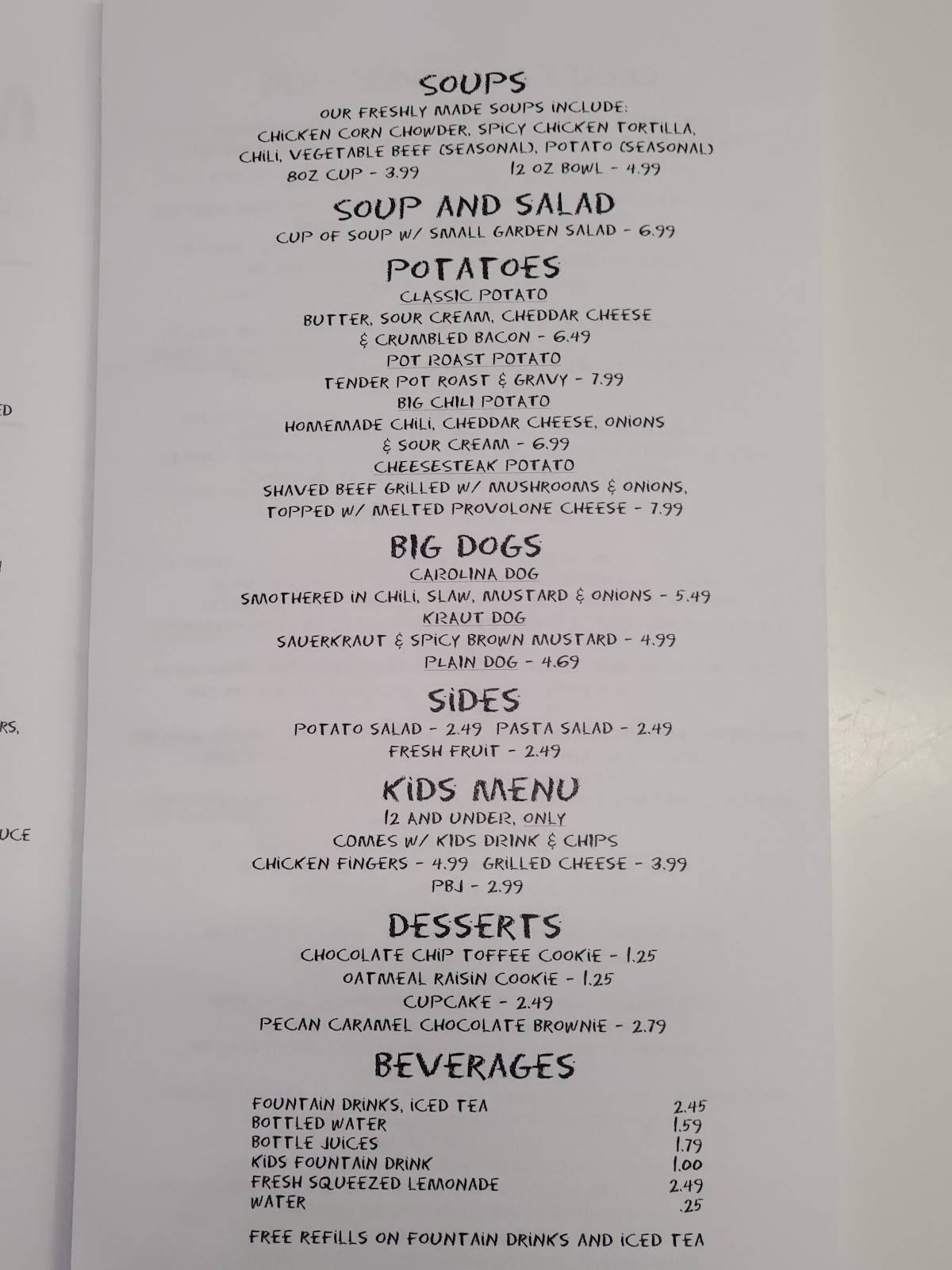 Menu at Midtown Deli restaurant, Greenville, Woodruff Rd B