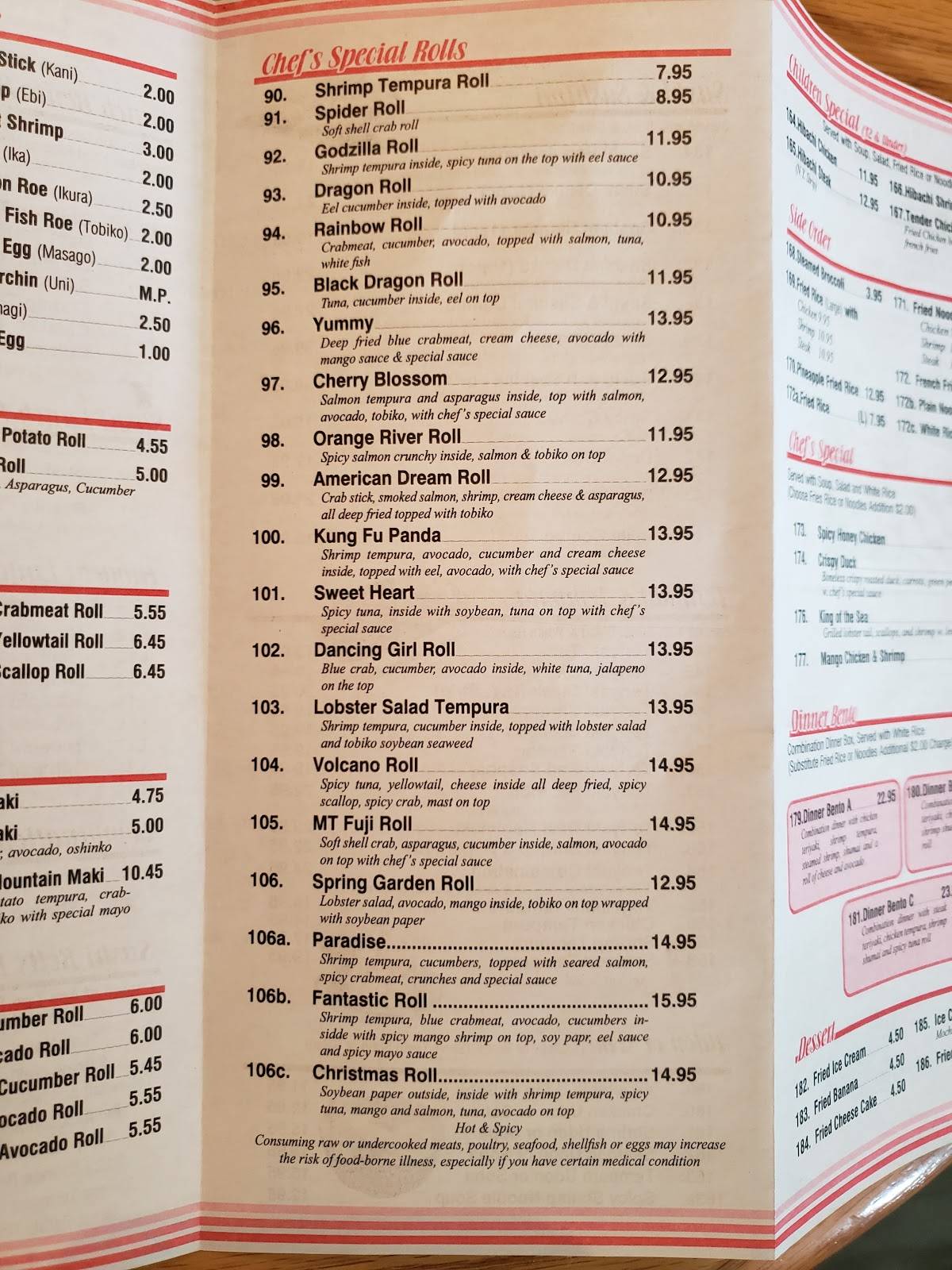 Menu at Mount Fuji - Japanese Sushi & Hibachi Steak House restaurant ...