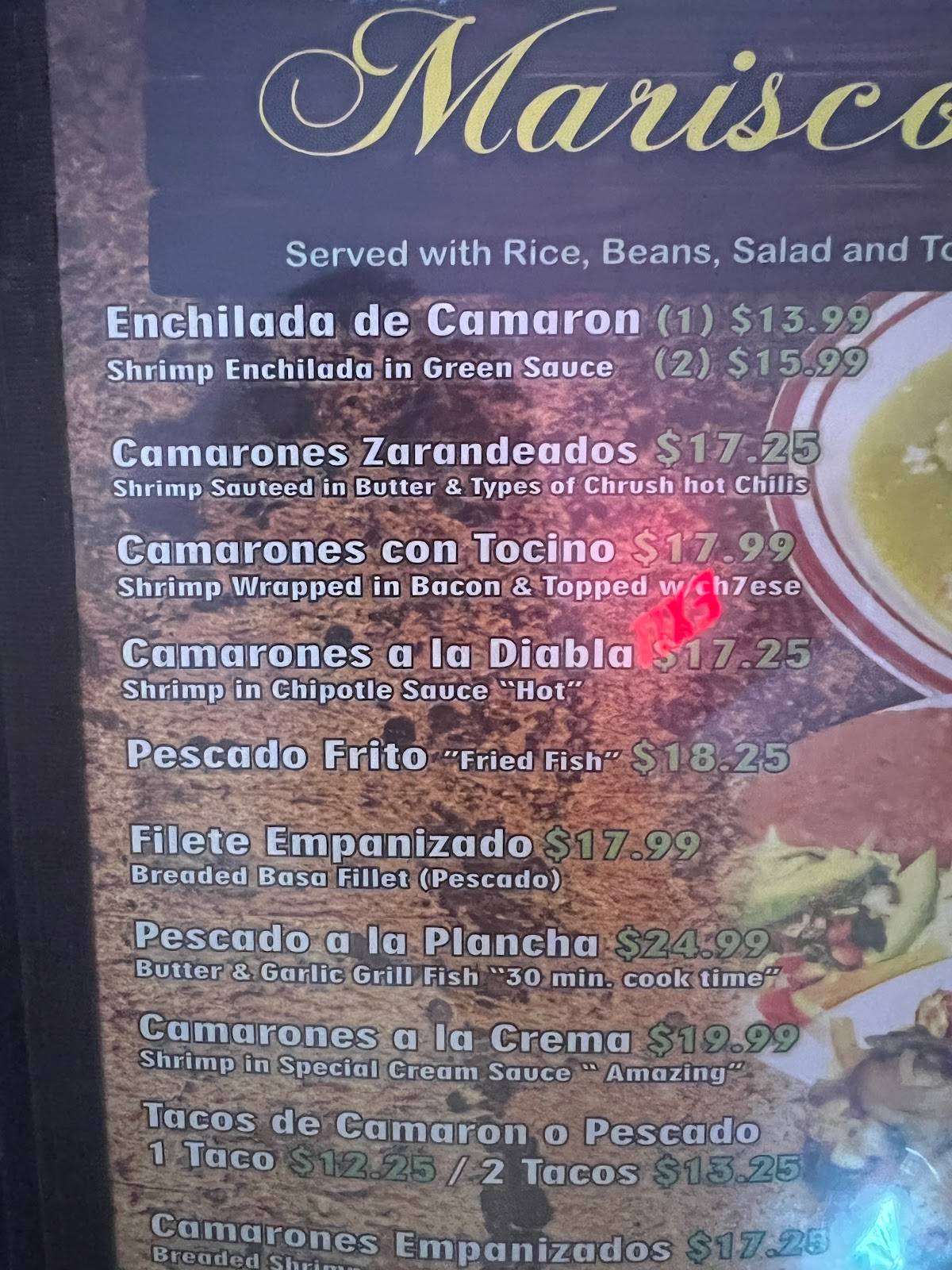 Menu at Nenas Mexican Cuisine restaurant, Sacramento
