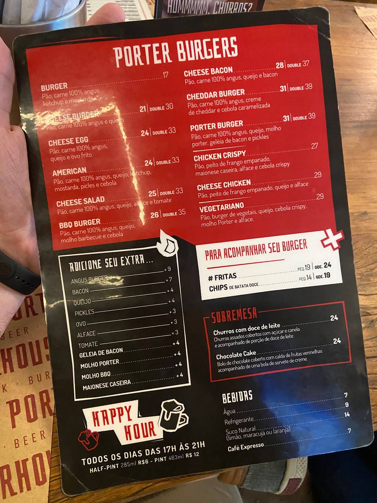 Menu em PORTERHOUSE BEER-STEAK-BURGER restaurante, São Paulo