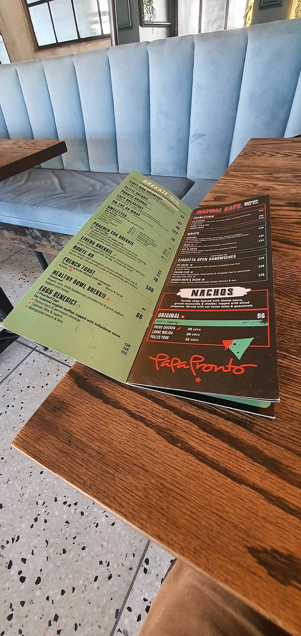 Menu At Papa Pronto Witkoppen Restaurant Randburg 285 Church Street Cnr Church