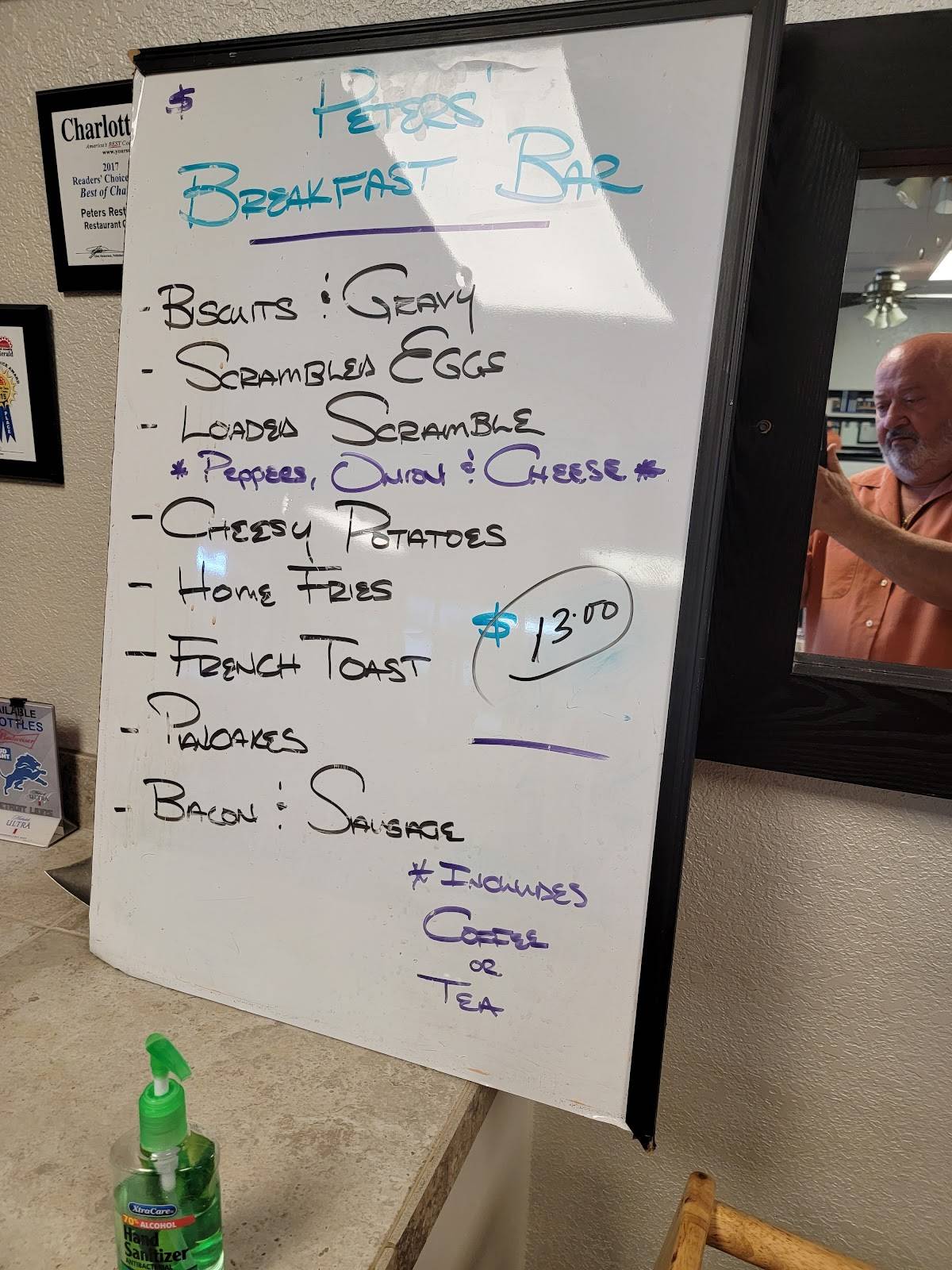 Menu at Peter's Restaurant, Port Charlotte