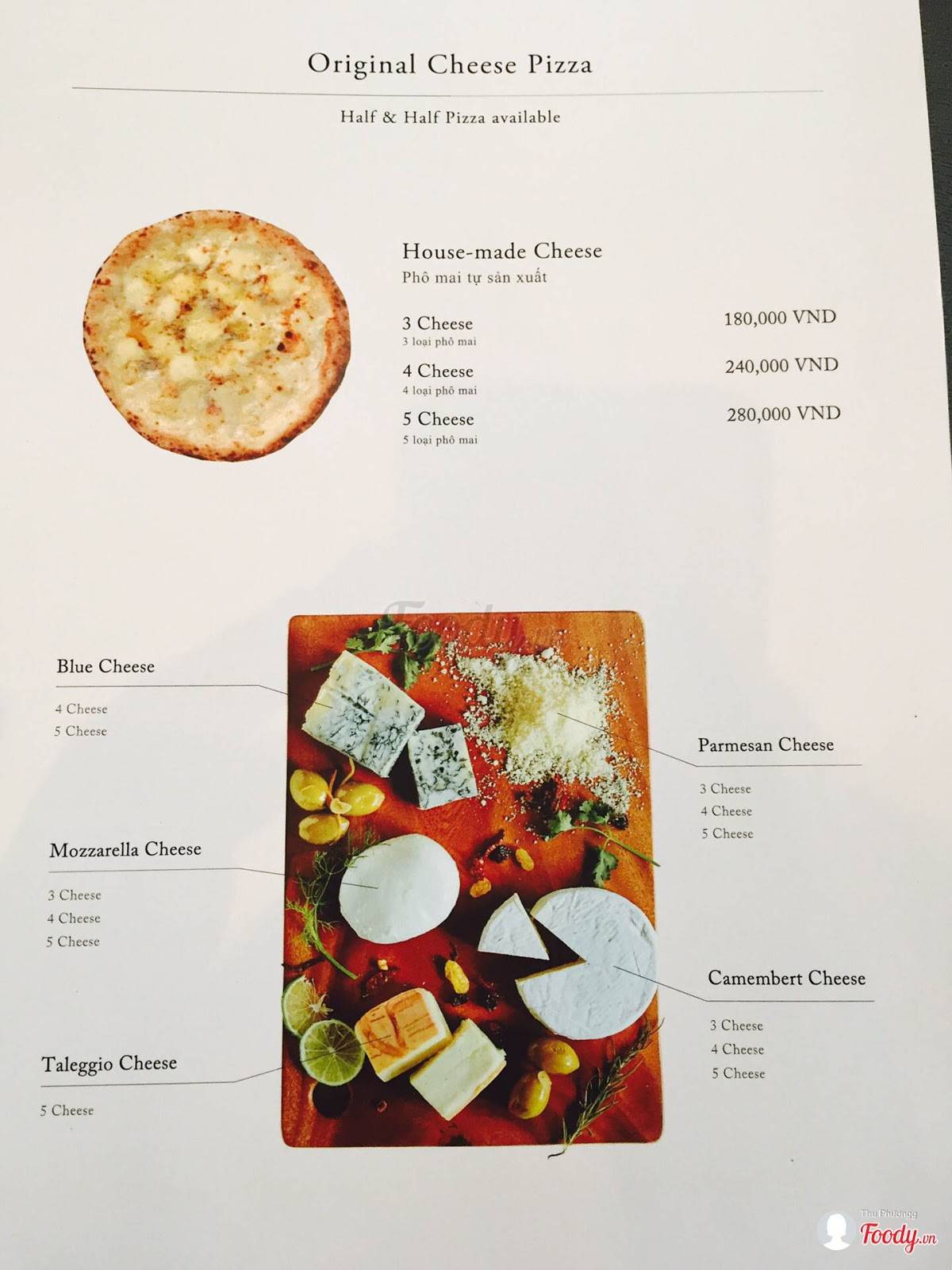 Menu at Pizza 4P’s Lê Thánh Tôn restaurant, Ho Chi Minh City