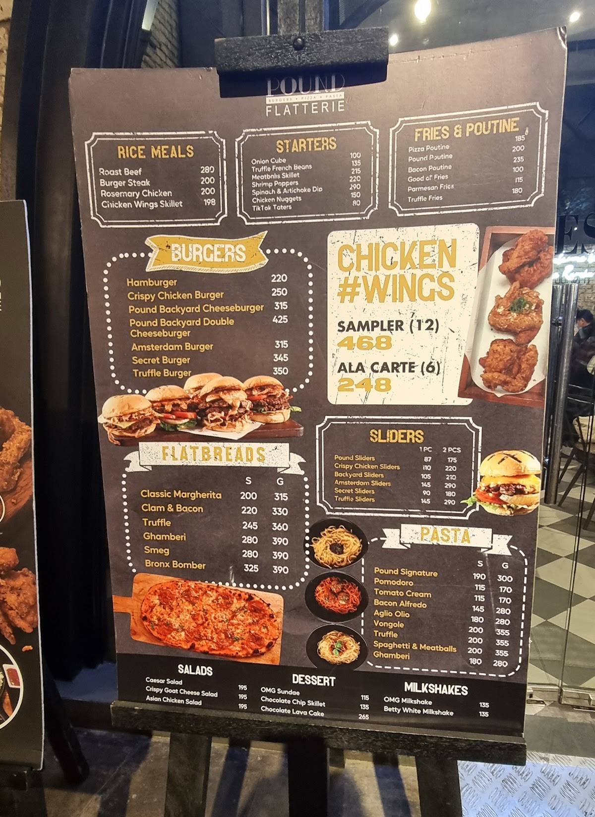Menu at Pound BGC restaurant, Taguig, H322+C44