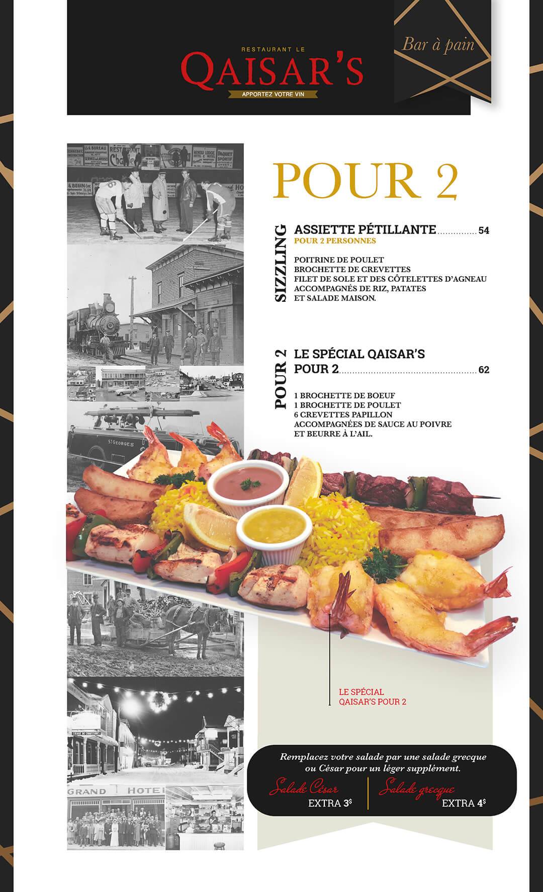 Menu au Restaurant Qaisar's, Saint-Georges