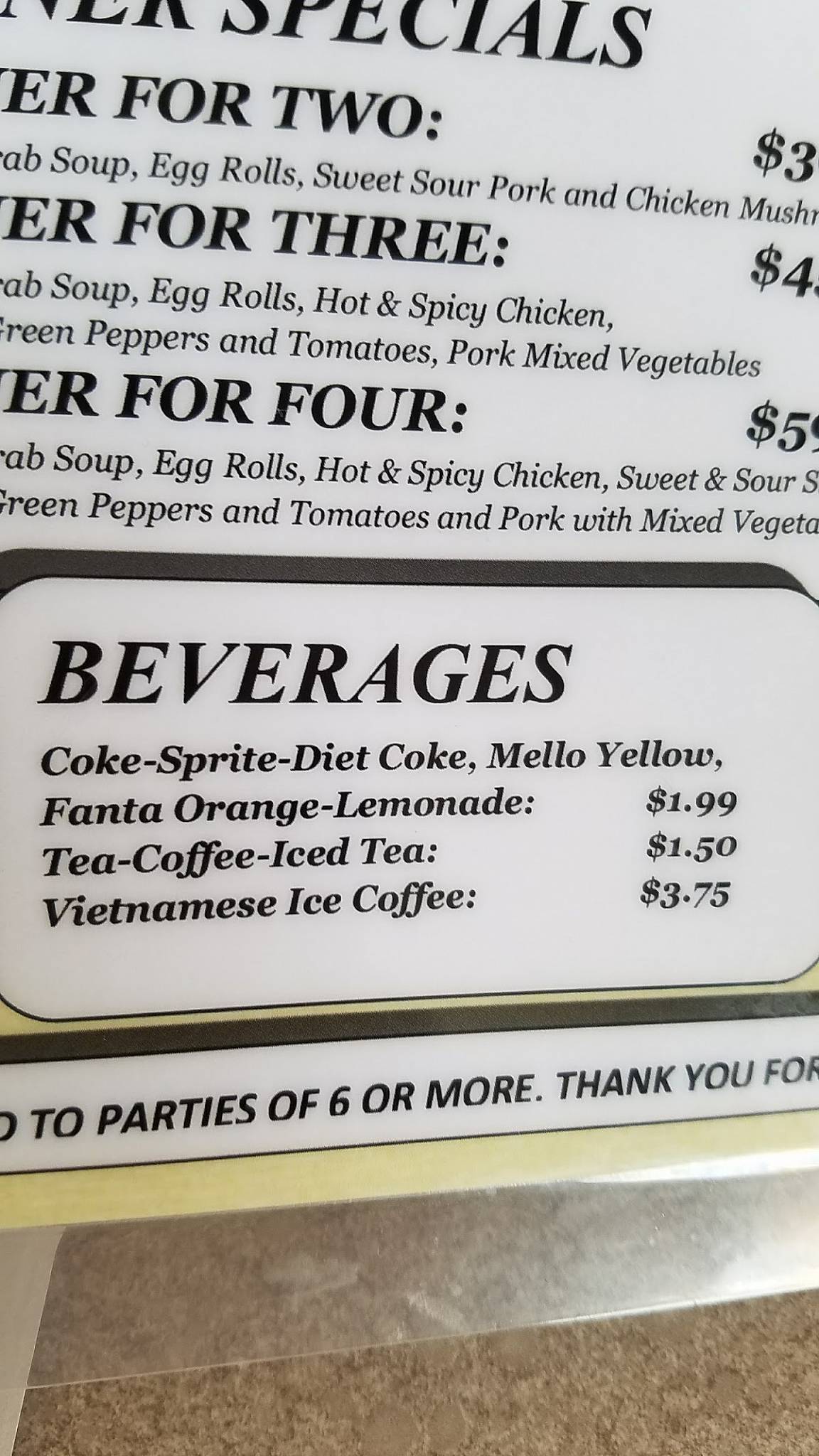Menu at Que Viet Village House 3 restaurant, Brooklyn Center