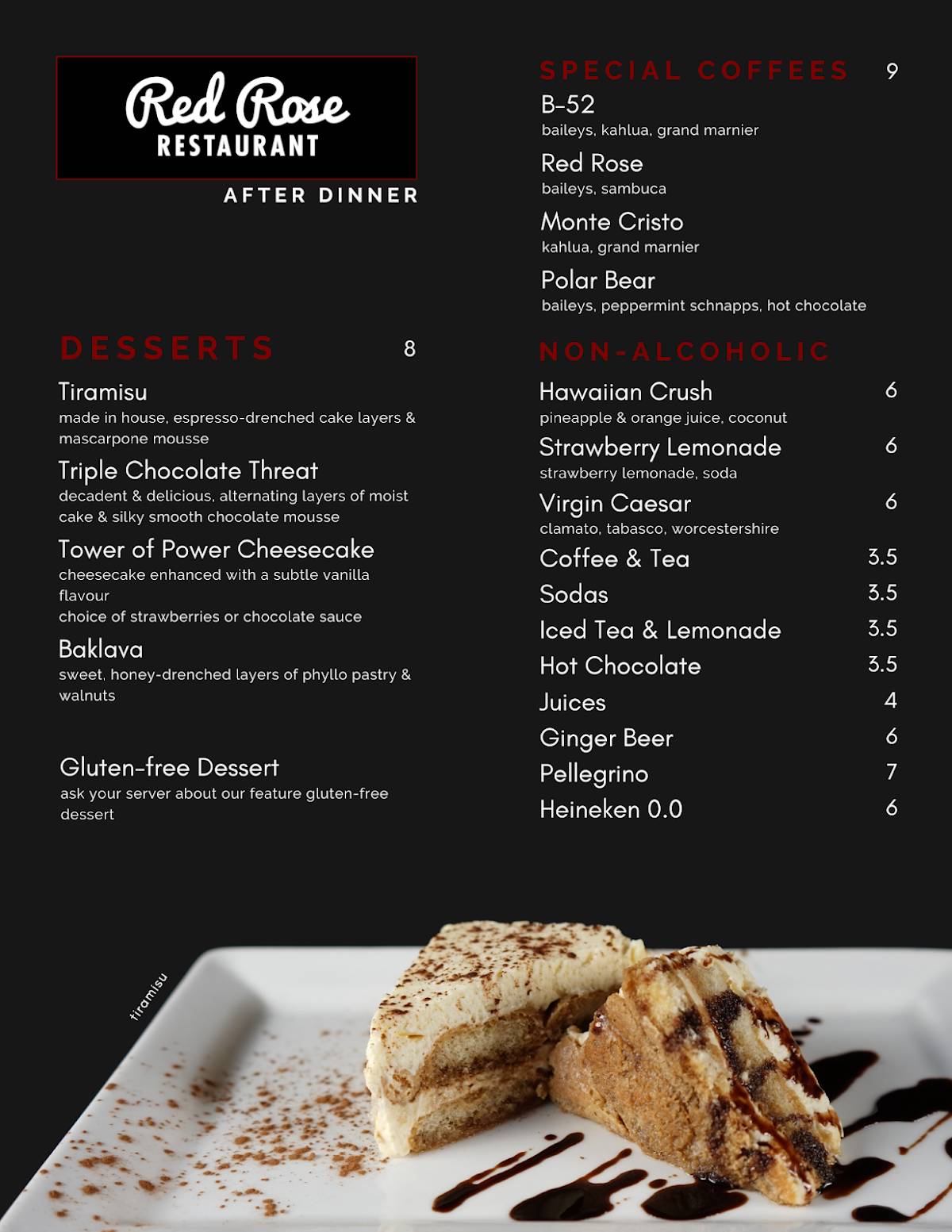Menu at Red Rose Restaurant, Surrey, King George Blvd