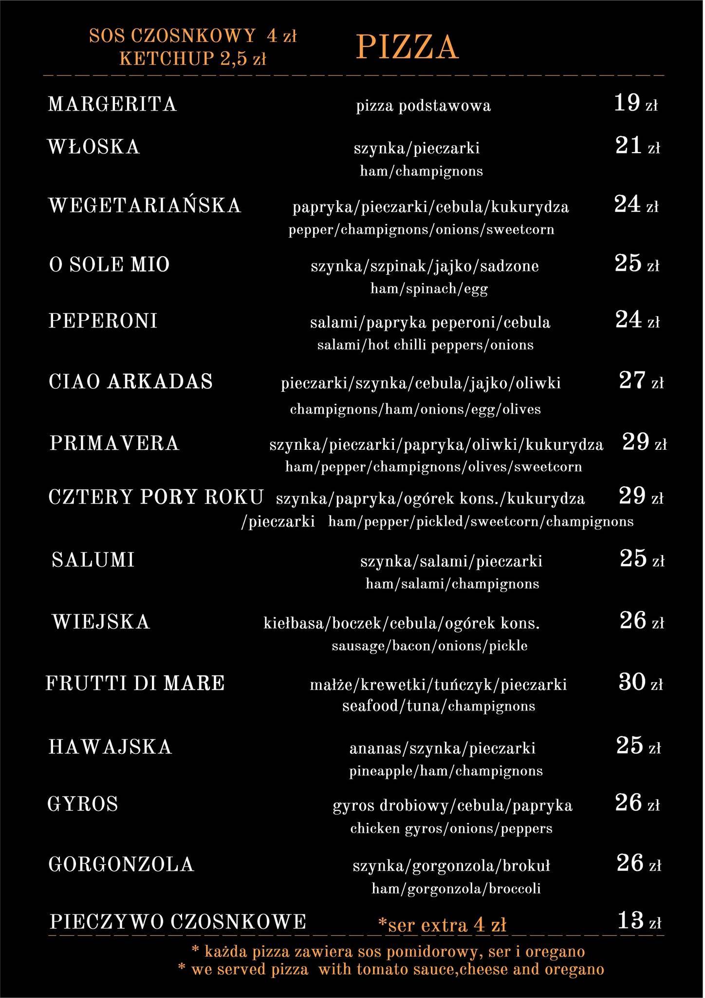 Menu at Restauracja Brzeska restaurant, Brzeg