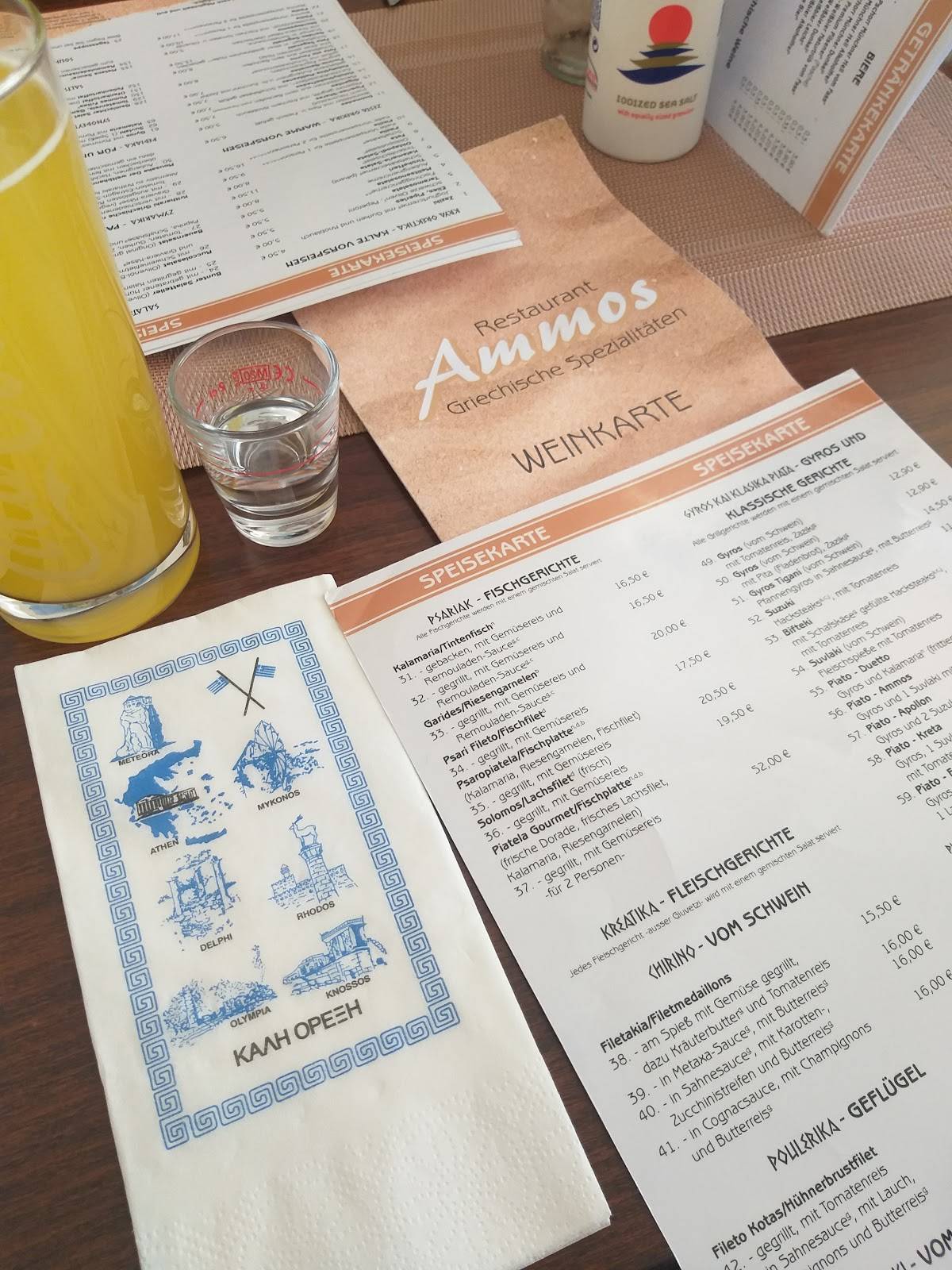 Speisekarte von Restaurant "Ammos", Geretsried